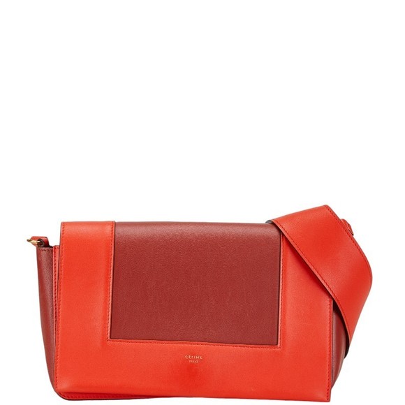 Celine | Bags | Celine Frame Medium Crossbody Red Leather | Poshmark